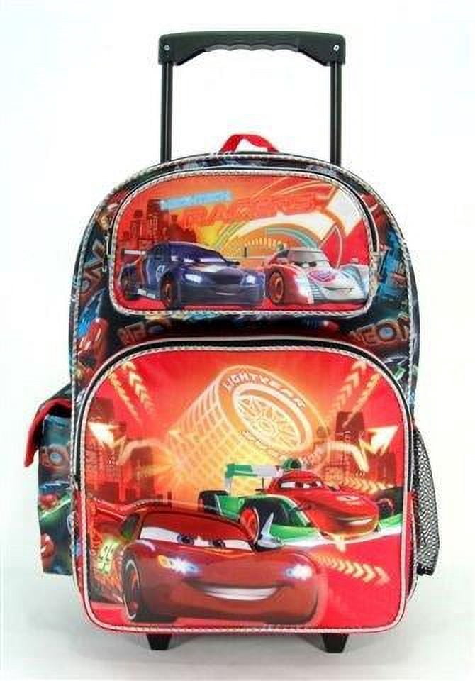 Large Rolling Backpack - Disney - Cars McQueen Neontech 16" School Bag ...