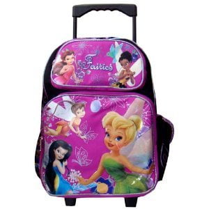 Large Rolling Backpack - Disney - Tinkerbell Fairies Purple School Bag ...