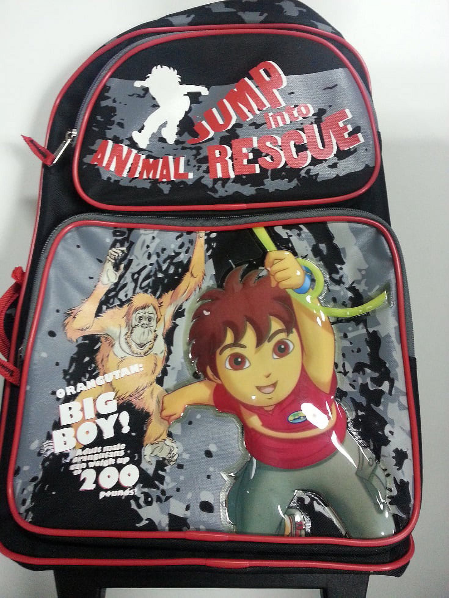 Large Rolling Backpack - Go Diego Go - Red/Black School Bag New 810556 ...