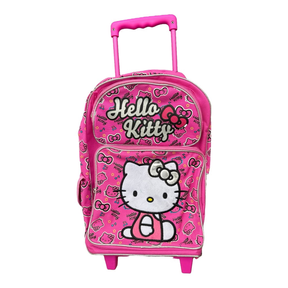 Large Rolling Backpack - Hello Kitty - Pink Star School Bag - Walmart.com