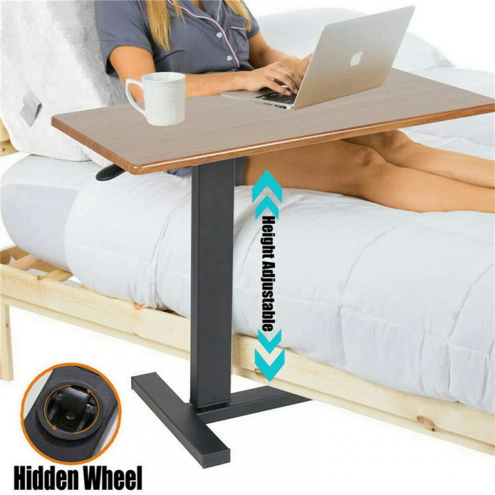 Large Rolling Overbed Laptop Desk Height Adjustable Table Stand for ...