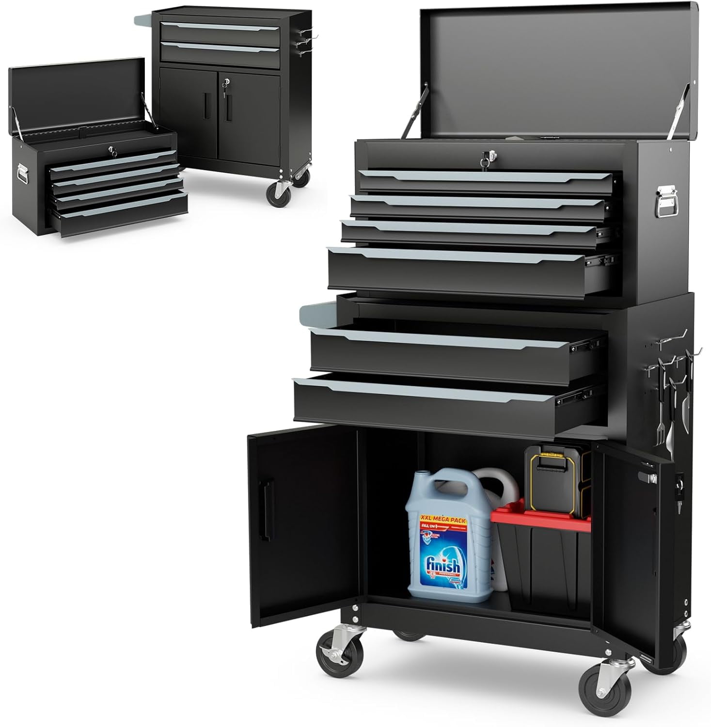 Large Rolling Tool-Chest with 6 Drawers Heavy Duty Tool-Cabinet on ...