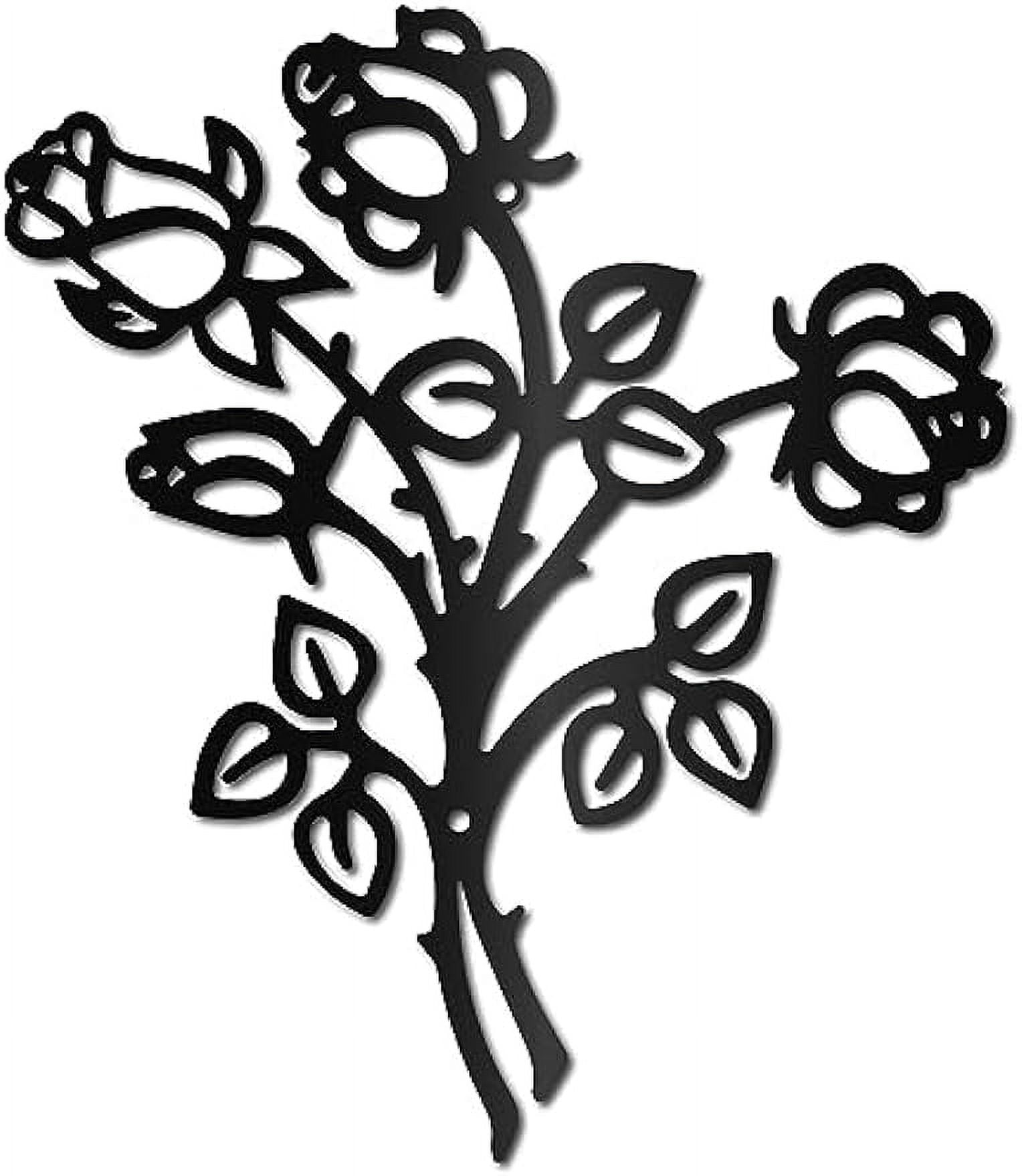 Large Rose Metal Wall Art Decor Rose Flower Wall Hanging Ornament Iron ...