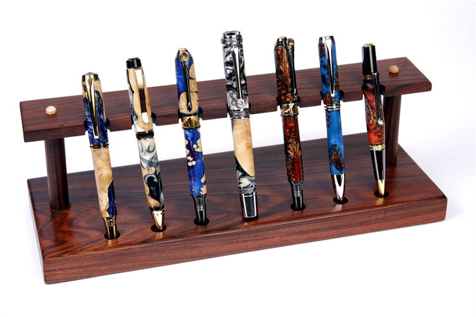 Large Rosewood Upright Pen Stand - 7 Pen - Walmart.com