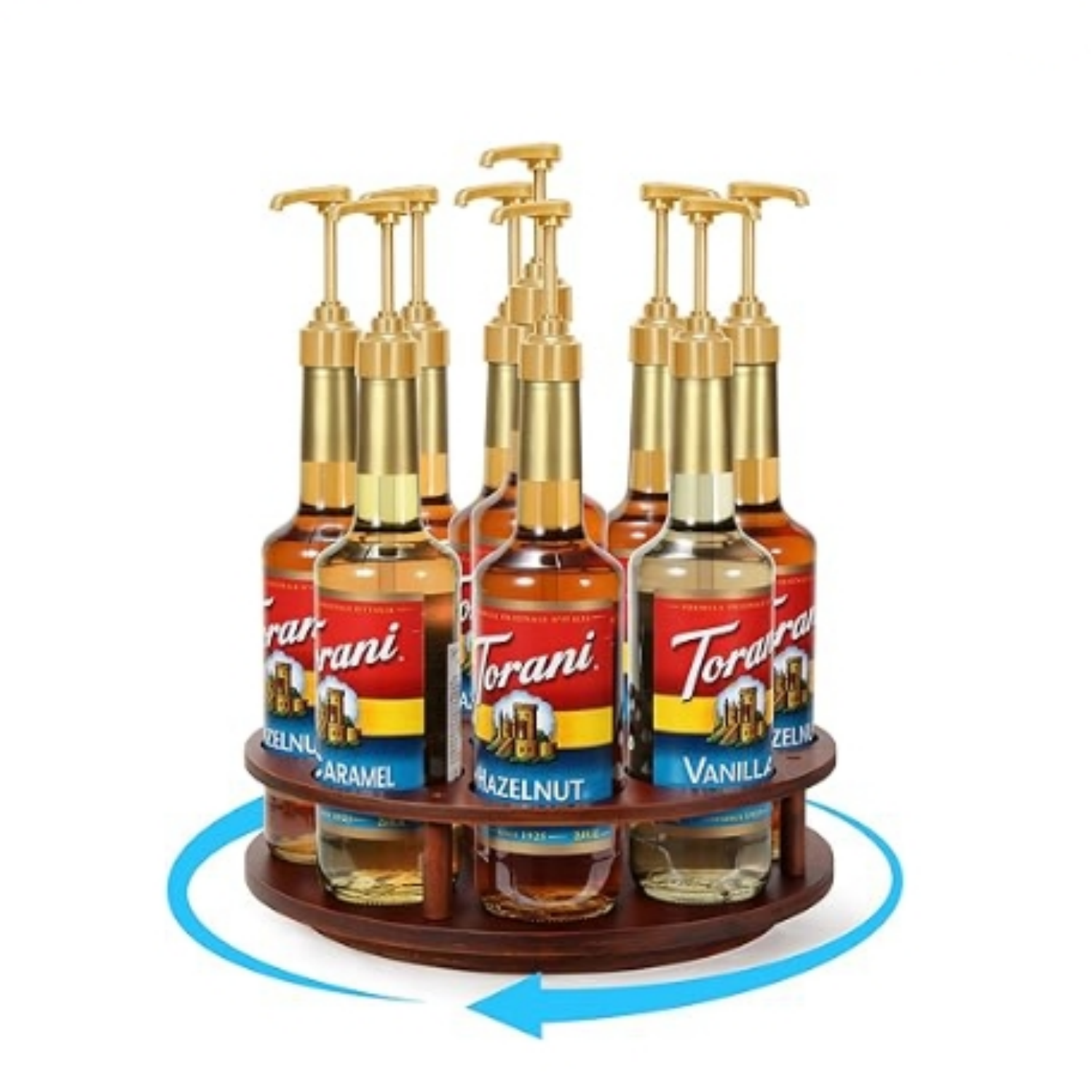 Large Rotating Coffee Syrup 9 Bottles Coffee Syrup Rack for Countertop ...