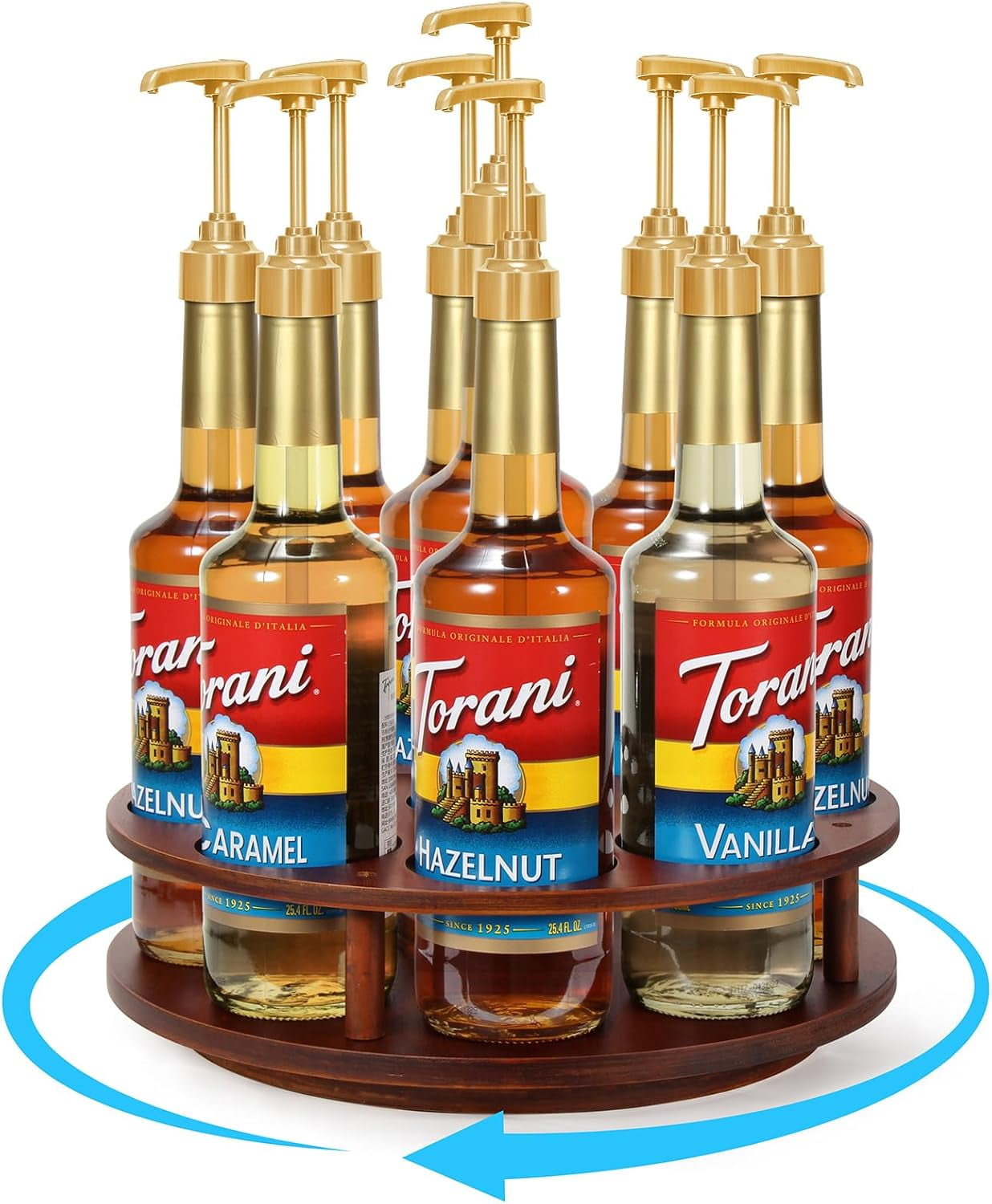 Large Rotating Coffee Syrup Organizer 9 Bottles Coffee Syrup Organizer ...