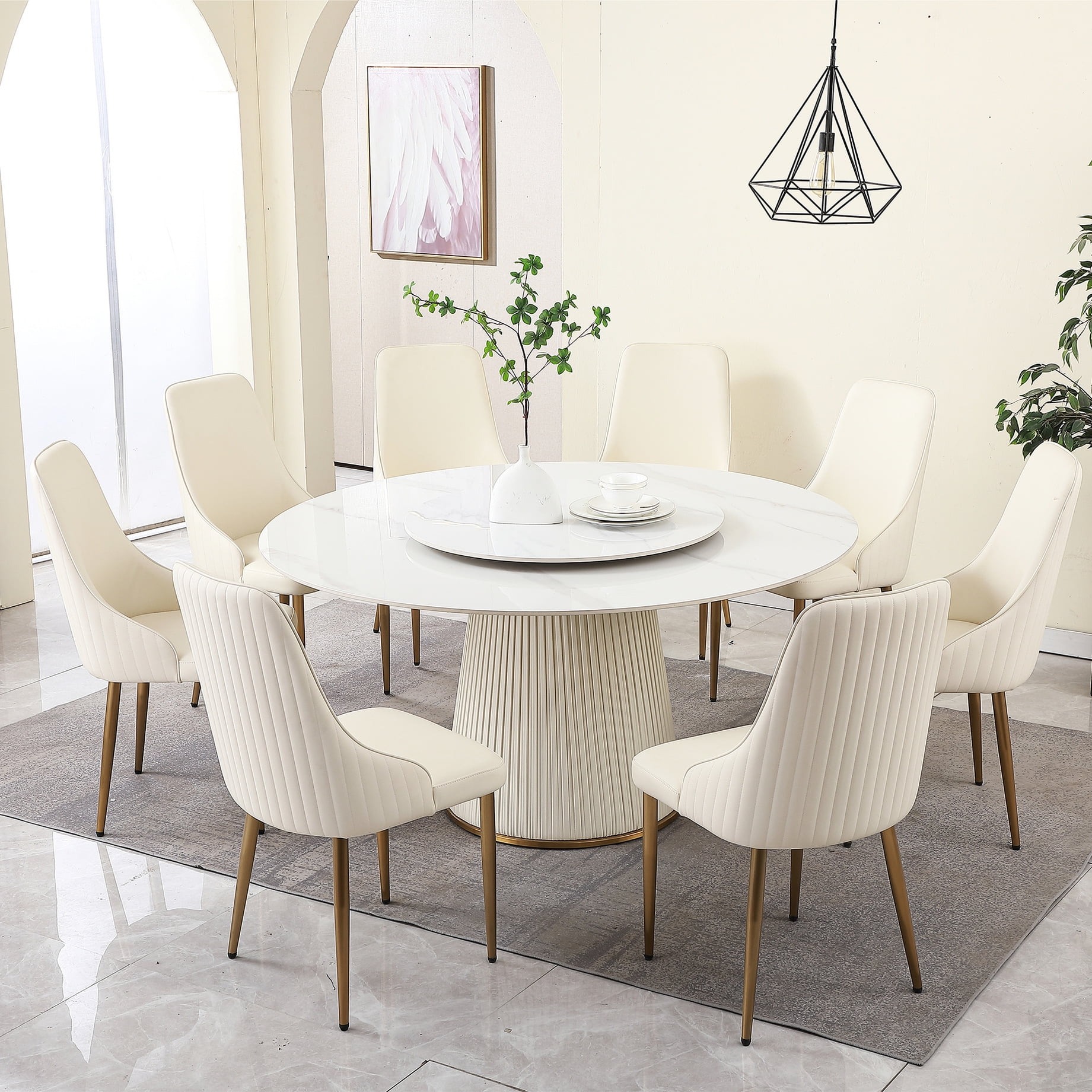 Large Round Dining Table + Wood & Metal Support”-“Family Feasts ...