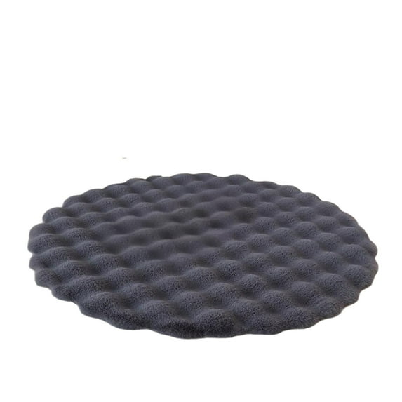 Large Round Flannel Carpet Sofa Floor Mat 70cm Black Polyester Soft ...