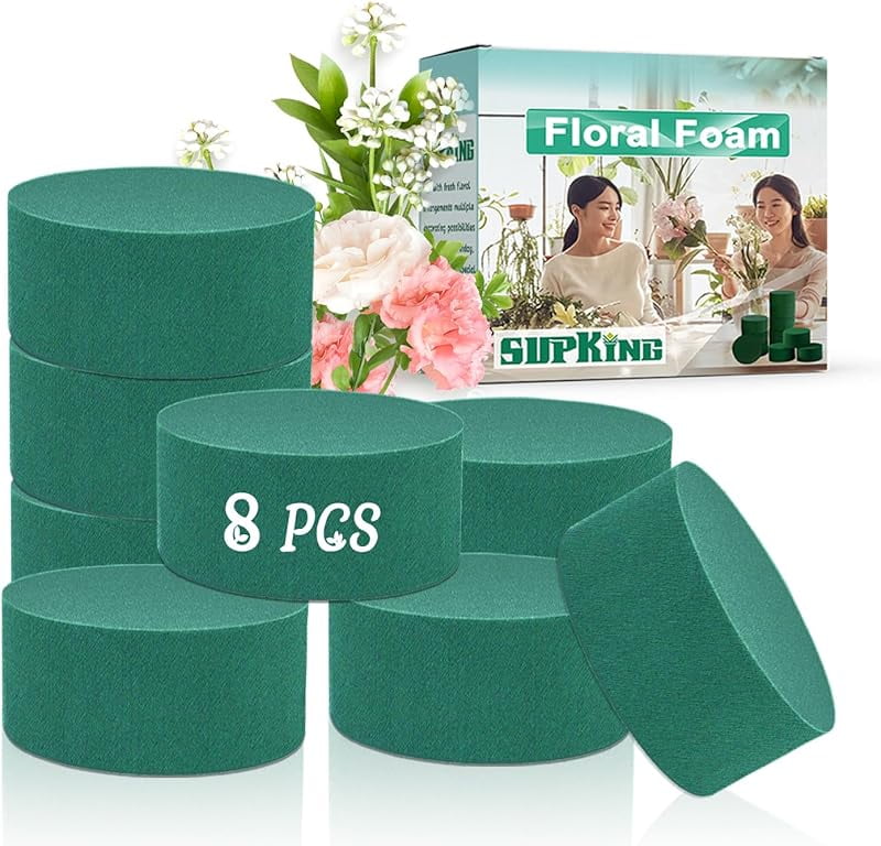 Large Round Floral Foams 6", 8 Pcs Sponge Foam Blocks Green Wet Dry ...
