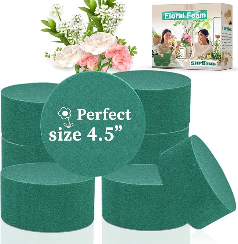 Large Round Floral Foams 6", 8 Pcs Sponge Foam Blocks Green Wet Dry ...