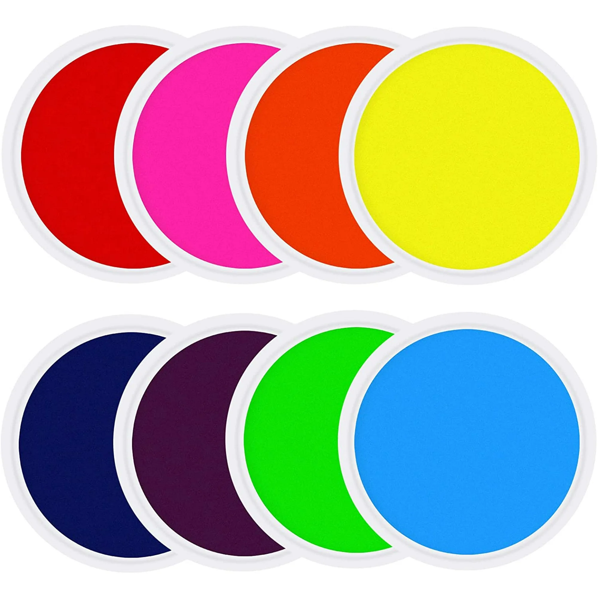 Large Round Ink Pad, 8 Colors Rainbow Stamp Pads for Kids, Washable Ink ...