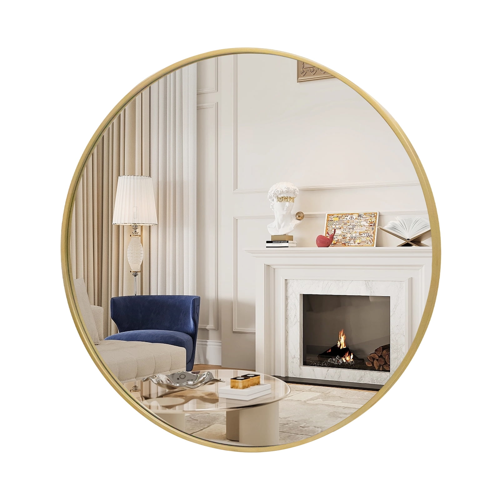 Large Round Mirror for Wall 28 Inch Gold - Huge Circle Mirror Bathroom ...