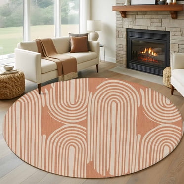 Round Rug 4Ft Washable Non-Slip, Sage Green Ombre Circle Area Rugs for ...