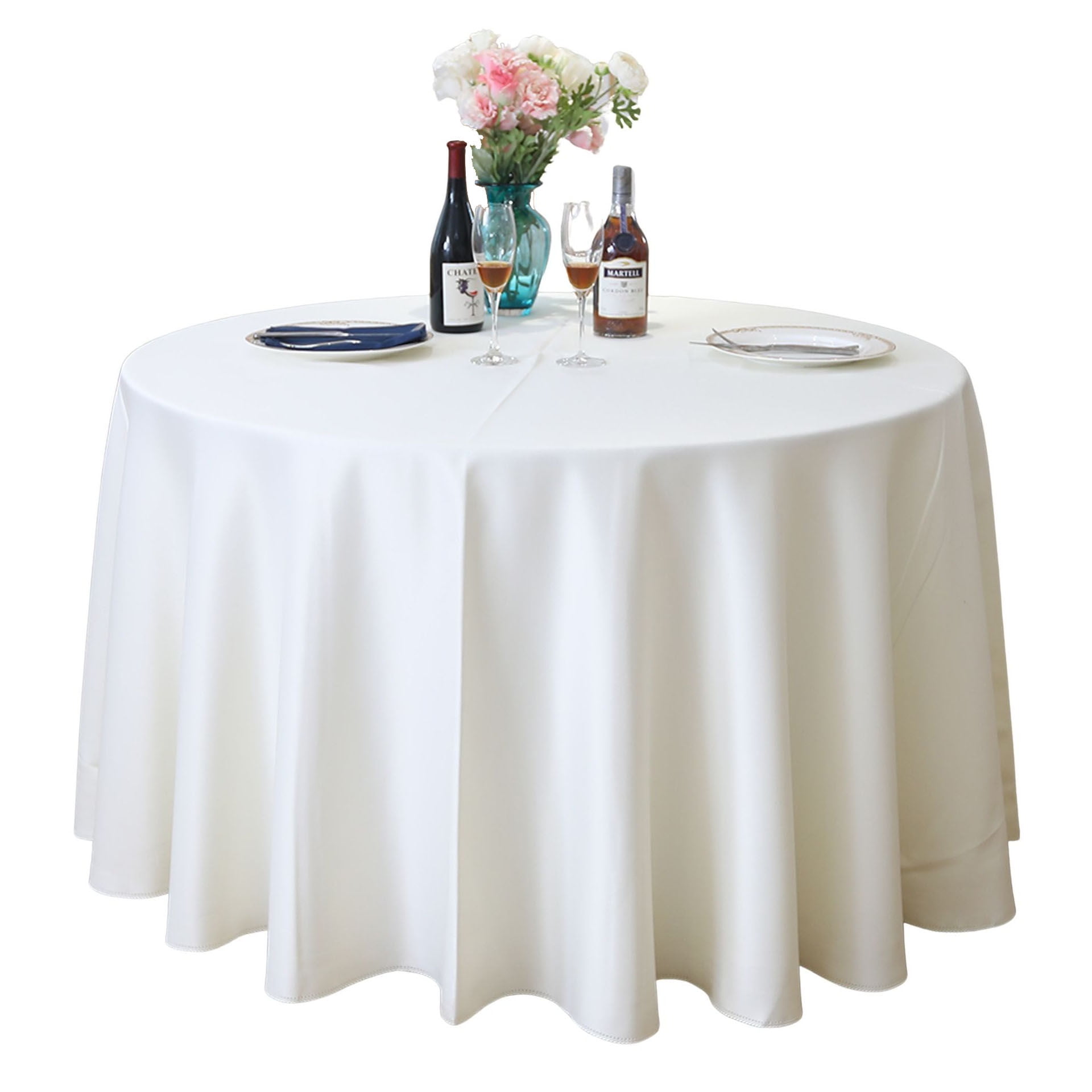 Large Round Tablecloth,Classic Solid Color Tablecloth,Double-sided ...