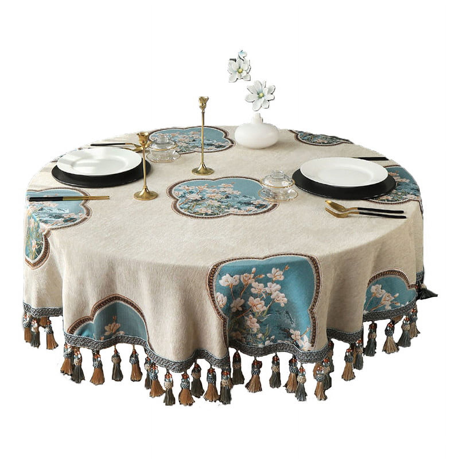 Large Round Tablecloth Fabric Dining Table Cloth Sense Round Household ...
