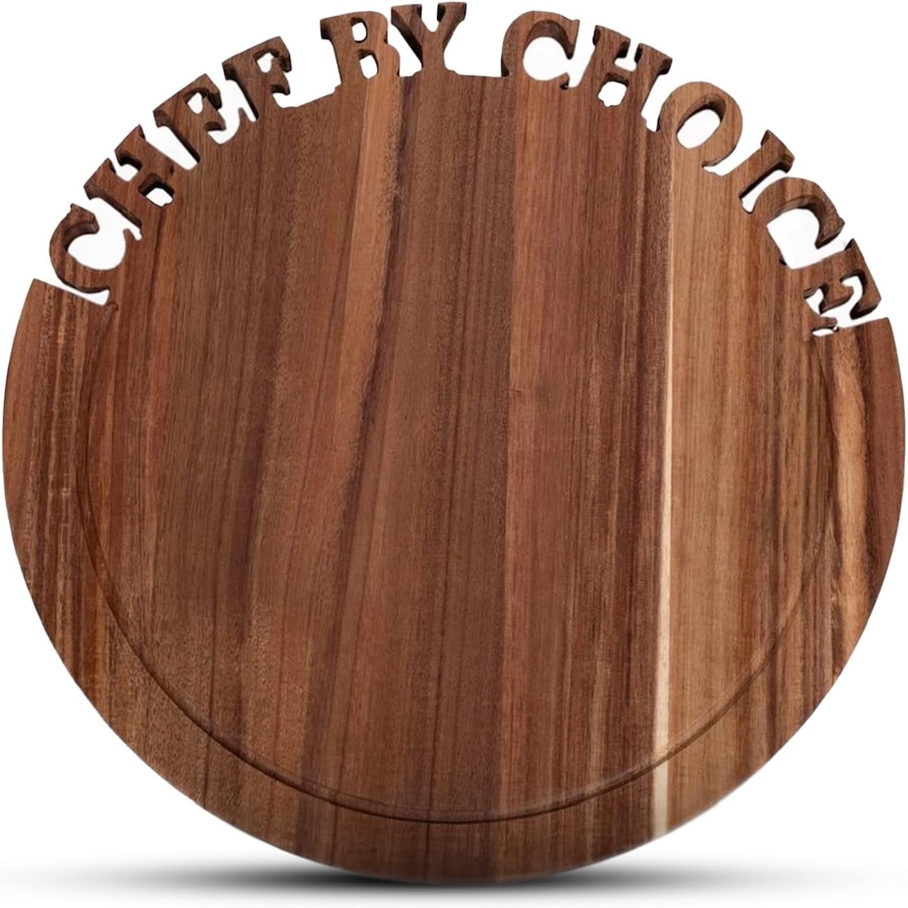 Large Round Wood Cutting Board with Juice Groove – Charcuterie ...