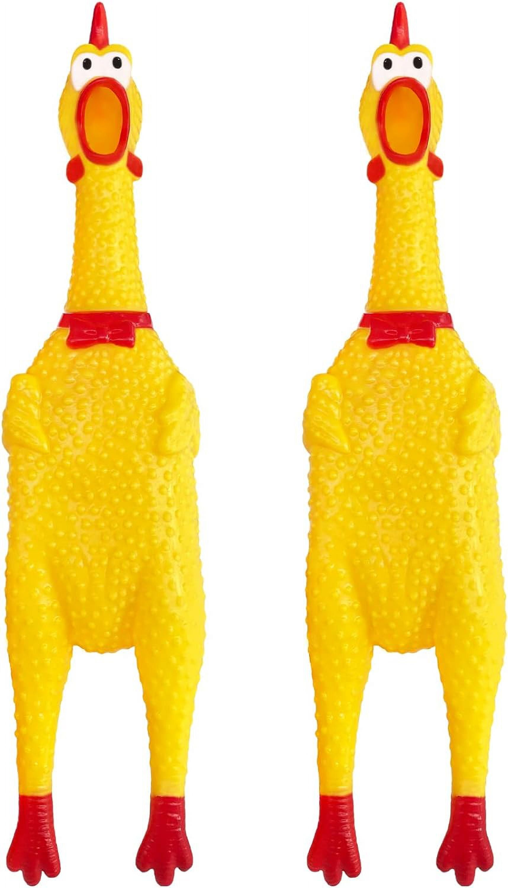 Large Rubber Chicken,Screaming Chicken Dog Toys,Yellow Rubber Squawking ...