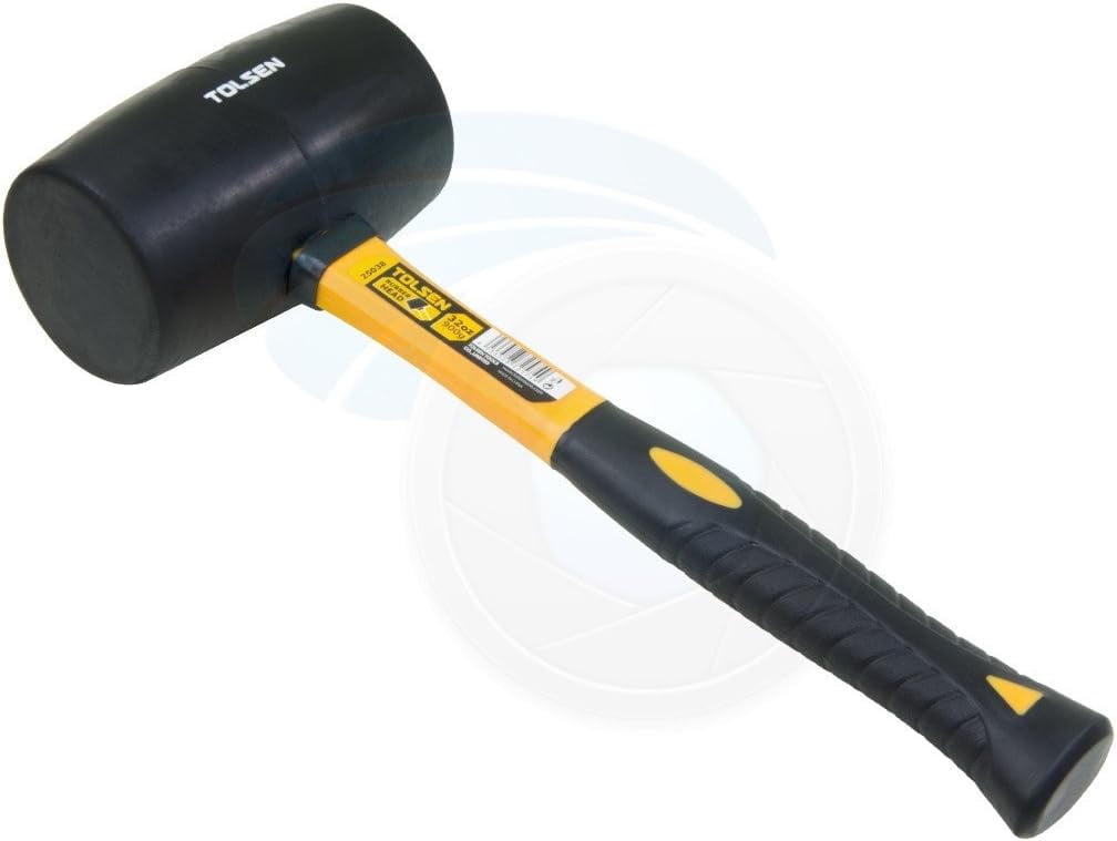 Large Rubber Mallet 32oz 900g Hammer Fiberglass Rubberized Handle Grip ...