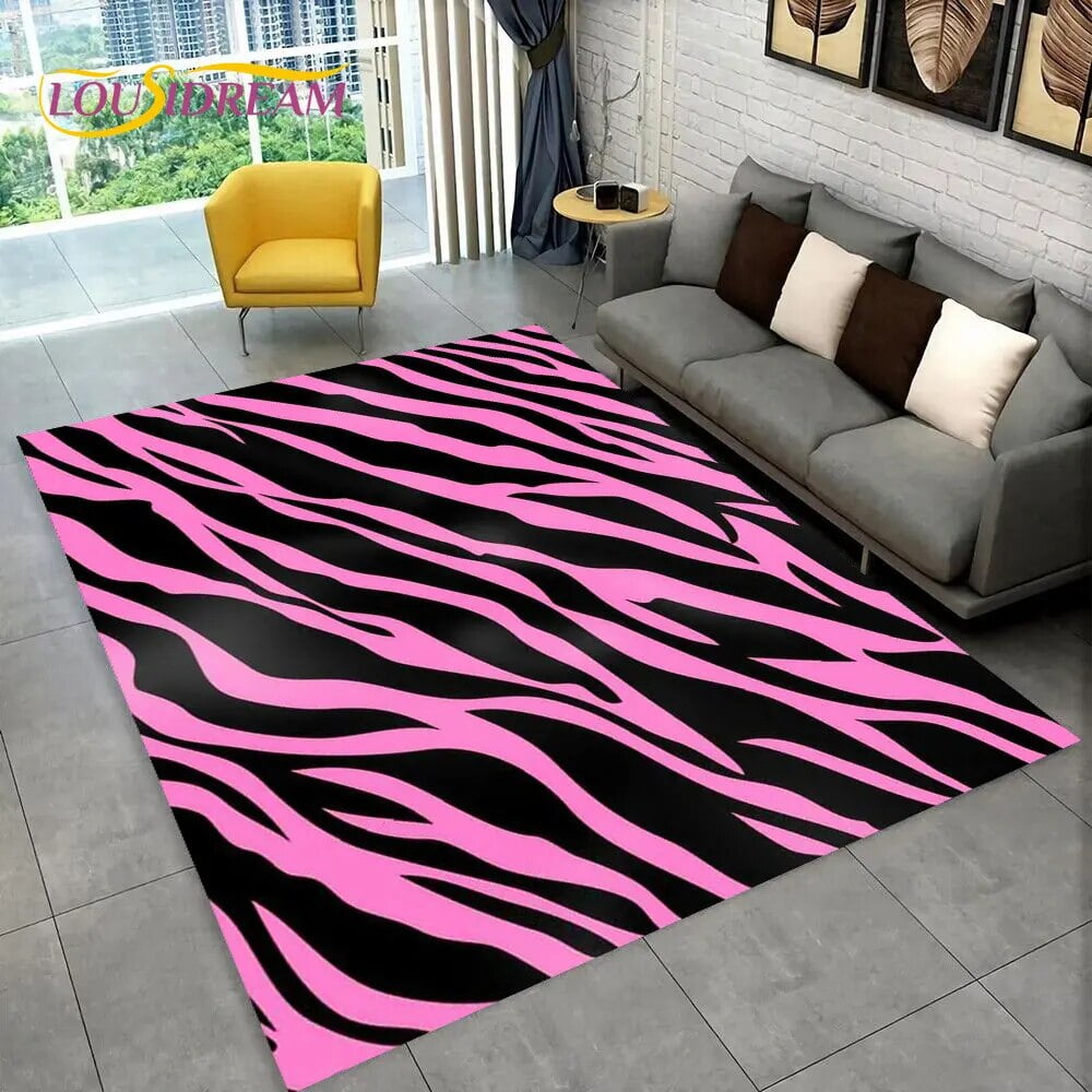 Large Rug 3D Colorful Zebra Pattern Area Rug Carpet Rug for Living Room ...