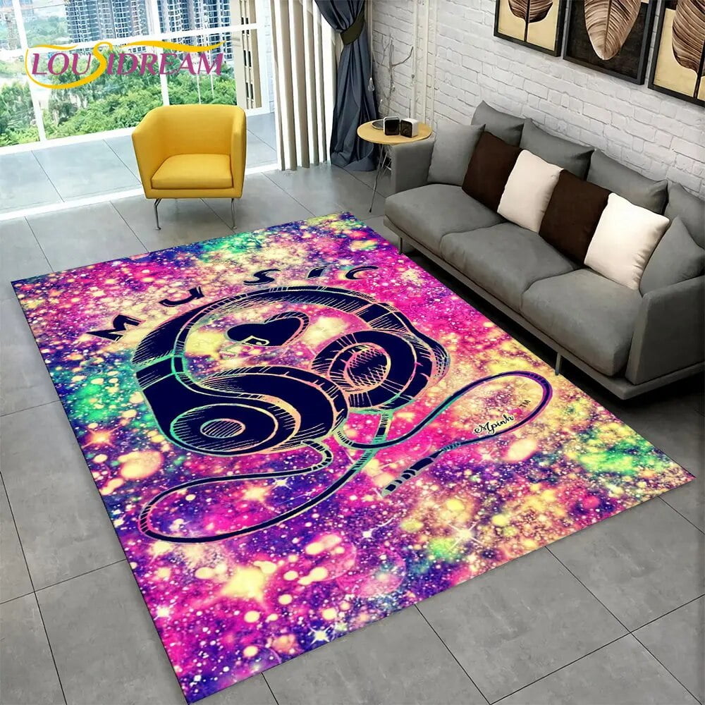 Large Rug 3D Music Musical Note Piano Art Area Rug Large Carpet Rug for ...