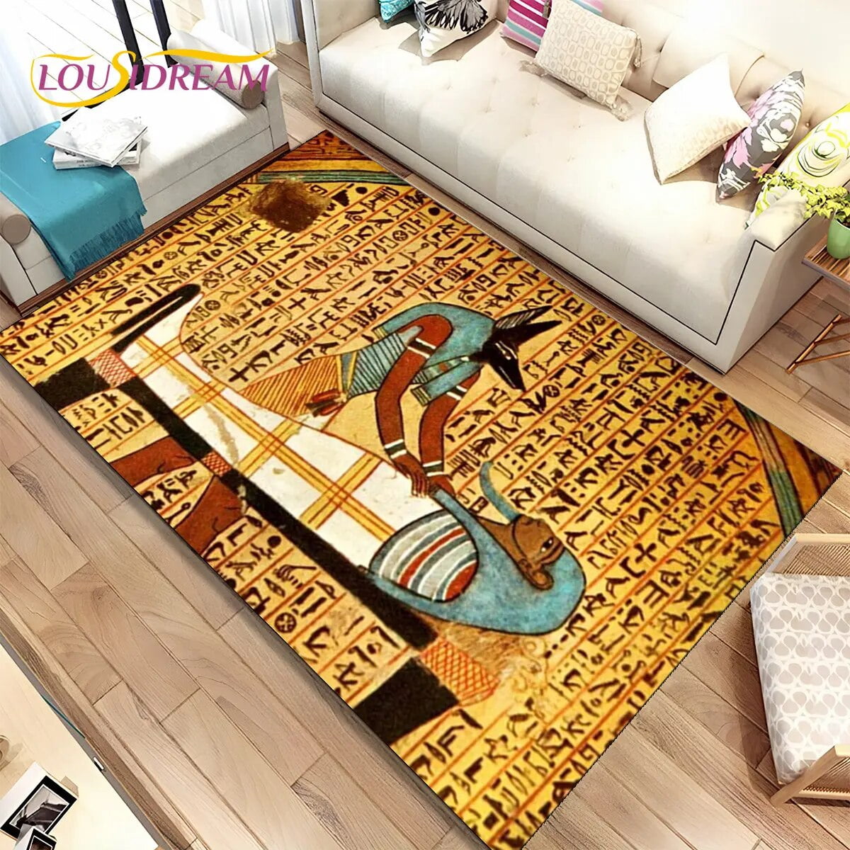 Large Rug Egyptian Mythology Pharaoh Hieroglyphics Area Rug Carpet for ...