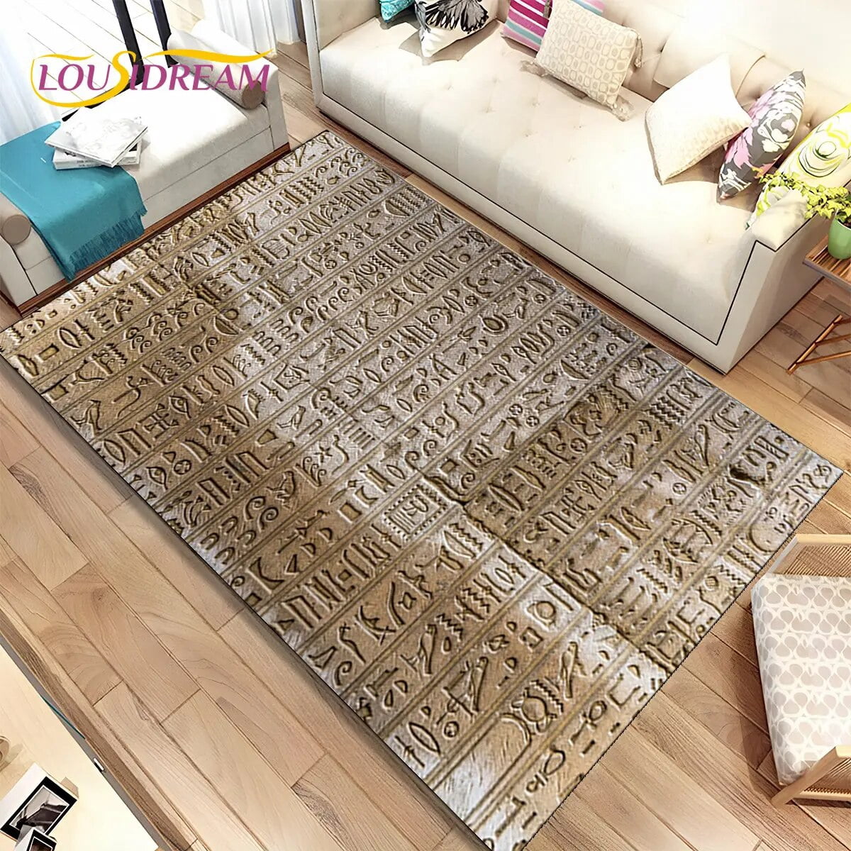 Large Rug Egyptian Mythology Pharaoh Hieroglyphics Area Rug Carpet for ...