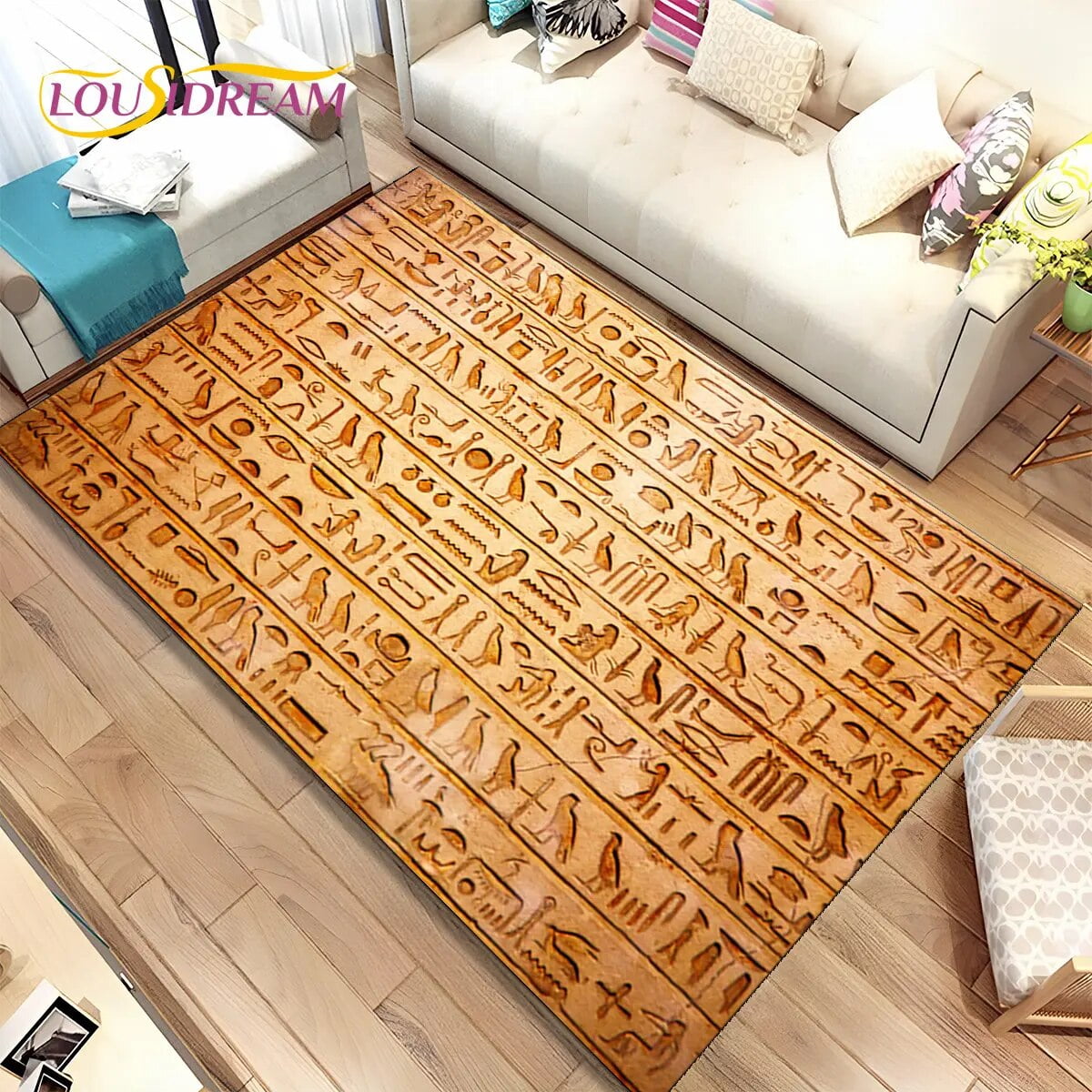 Large Rug Egyptian Mythology Pharaoh Hieroglyphics Area Rug Carpet for ...