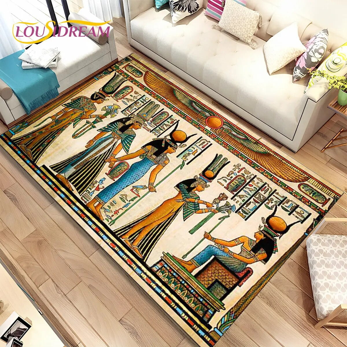 Large Rug Egyptian Mythology Pharaoh Hieroglyphics Area Rug Carpet for ...