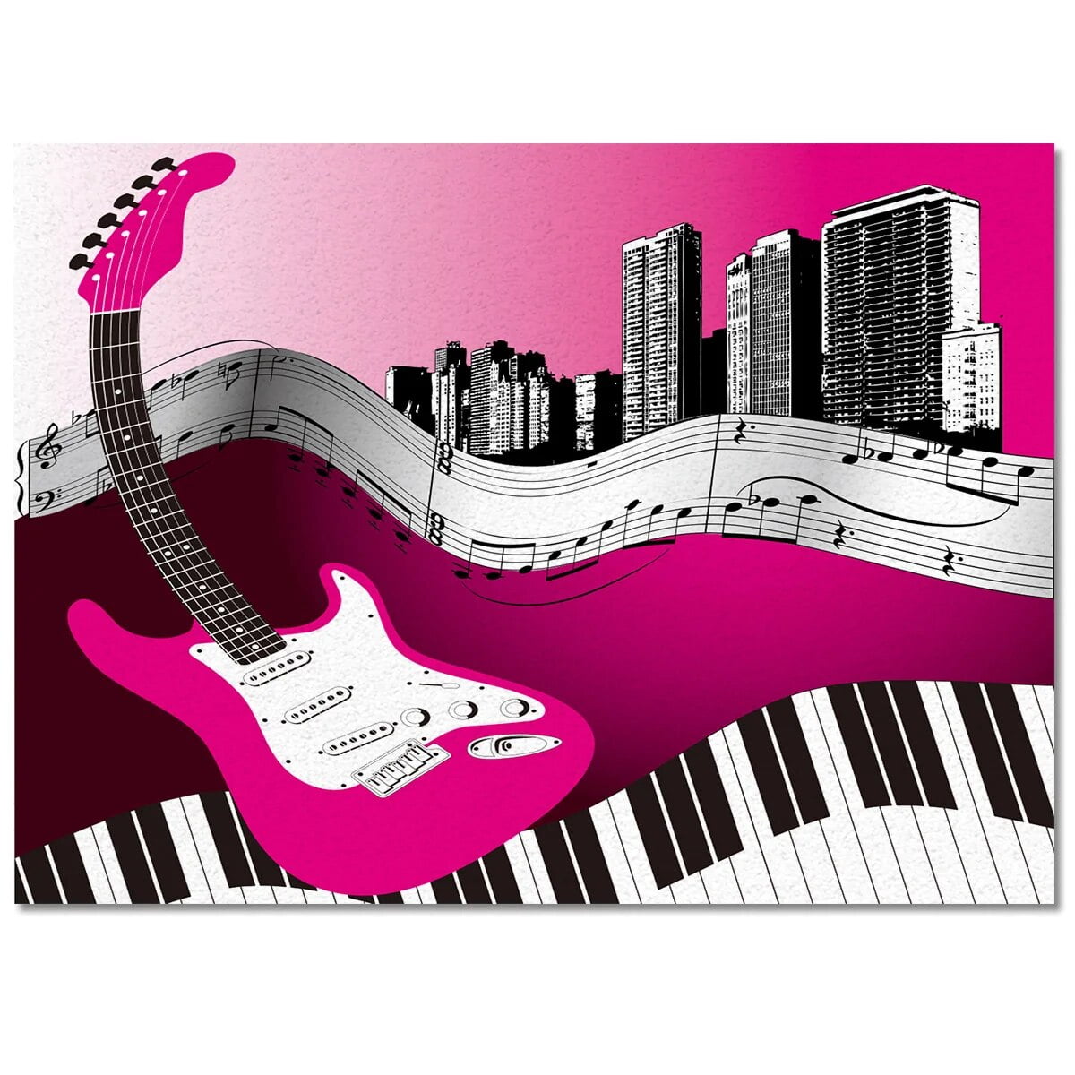 Large Rug Electric guitar piano notes Carpet for home living room ...