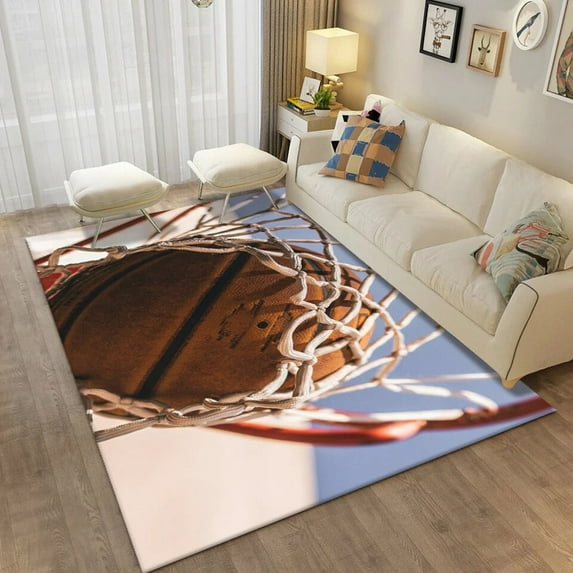 Large Rug Home Decor Nordic Style Basketball Rug Modern Living Room 3D ...