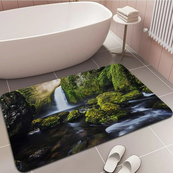 Large Rug Mountain waterfall pattern square floor mat anti slip home ...