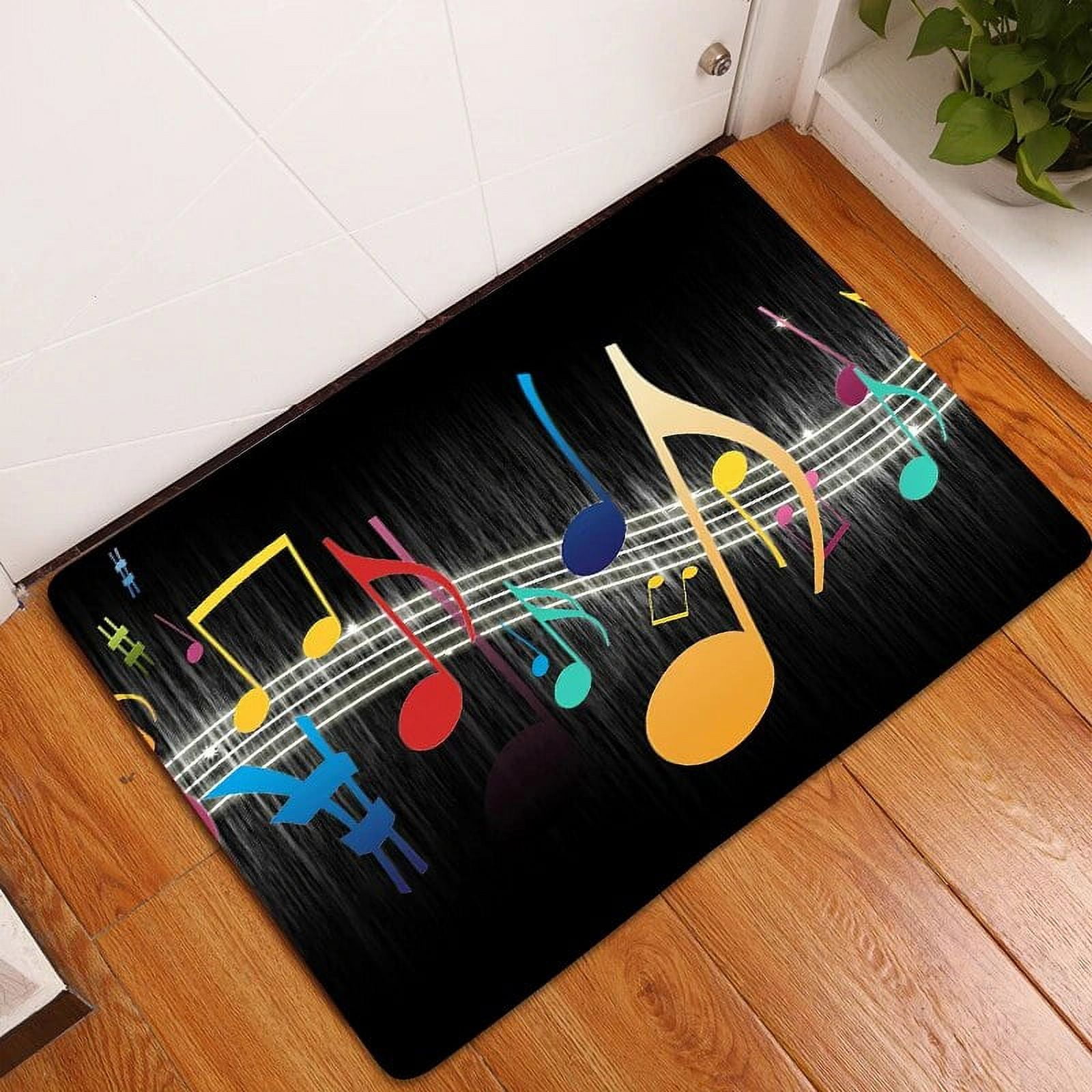 Large Rug Music notes floor mats colored non slip door areas Carpet s ...