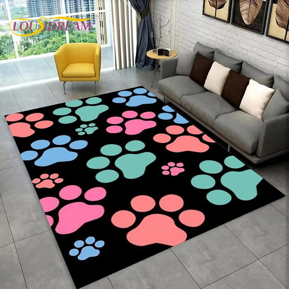 Large Rug Pets Footprint Sole Series 3D Area Rug Large Carpet Rug for ...