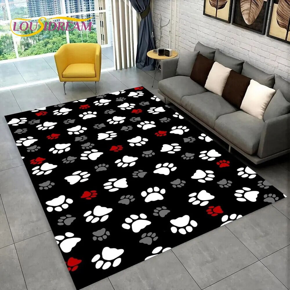 Large Rug Pets Footprint Sole Series 3D Area Rug Large Carpet Rug for ...