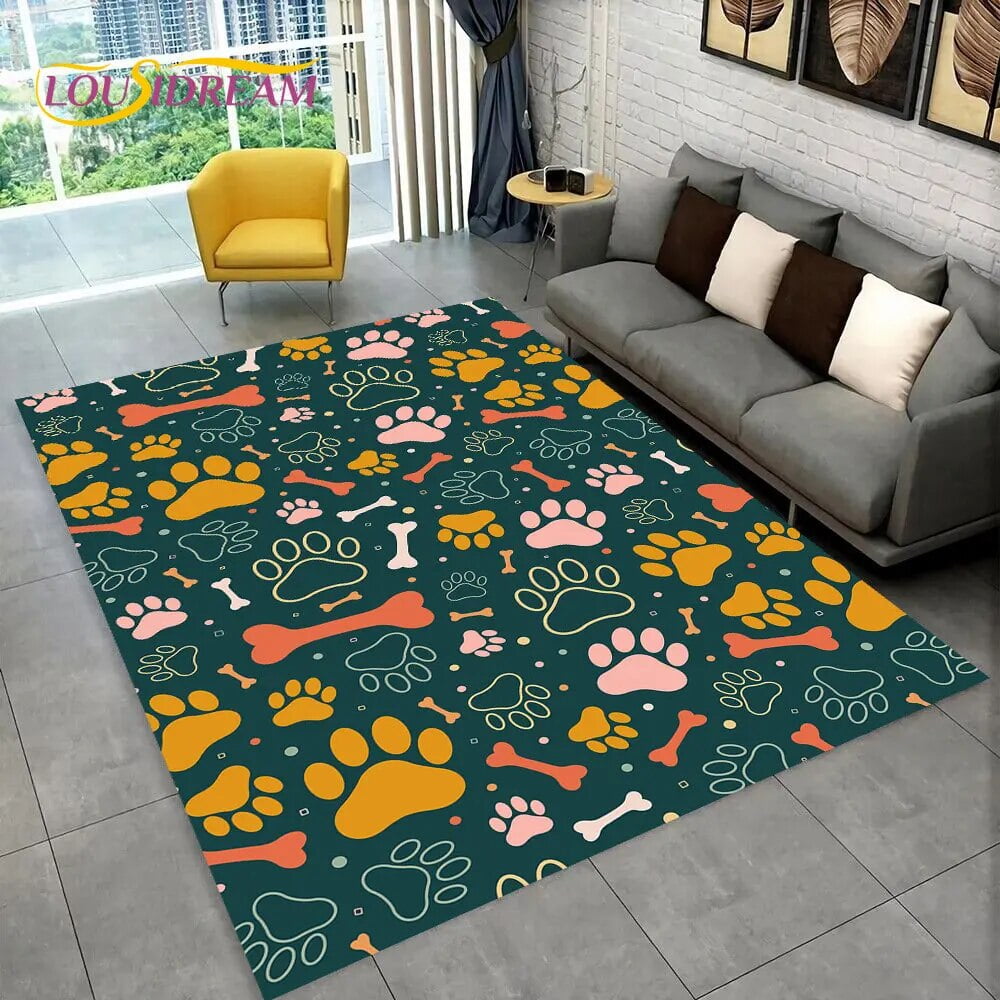 Large Rug Pets Footprint Sole Series 3D Area Rug Large Carpet Rug for ...