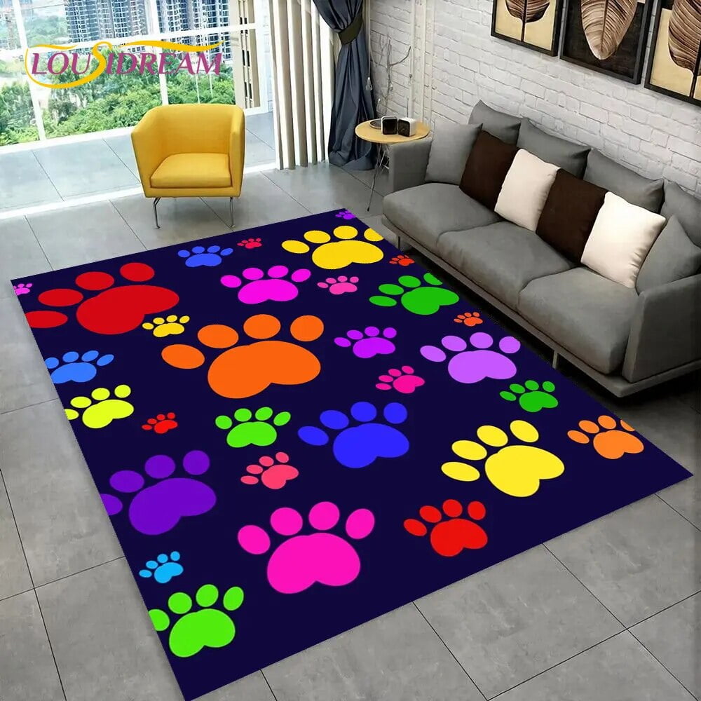Large Rug Pets Footprint Sole Series 3D Area Rug Large Carpet Rug for ...