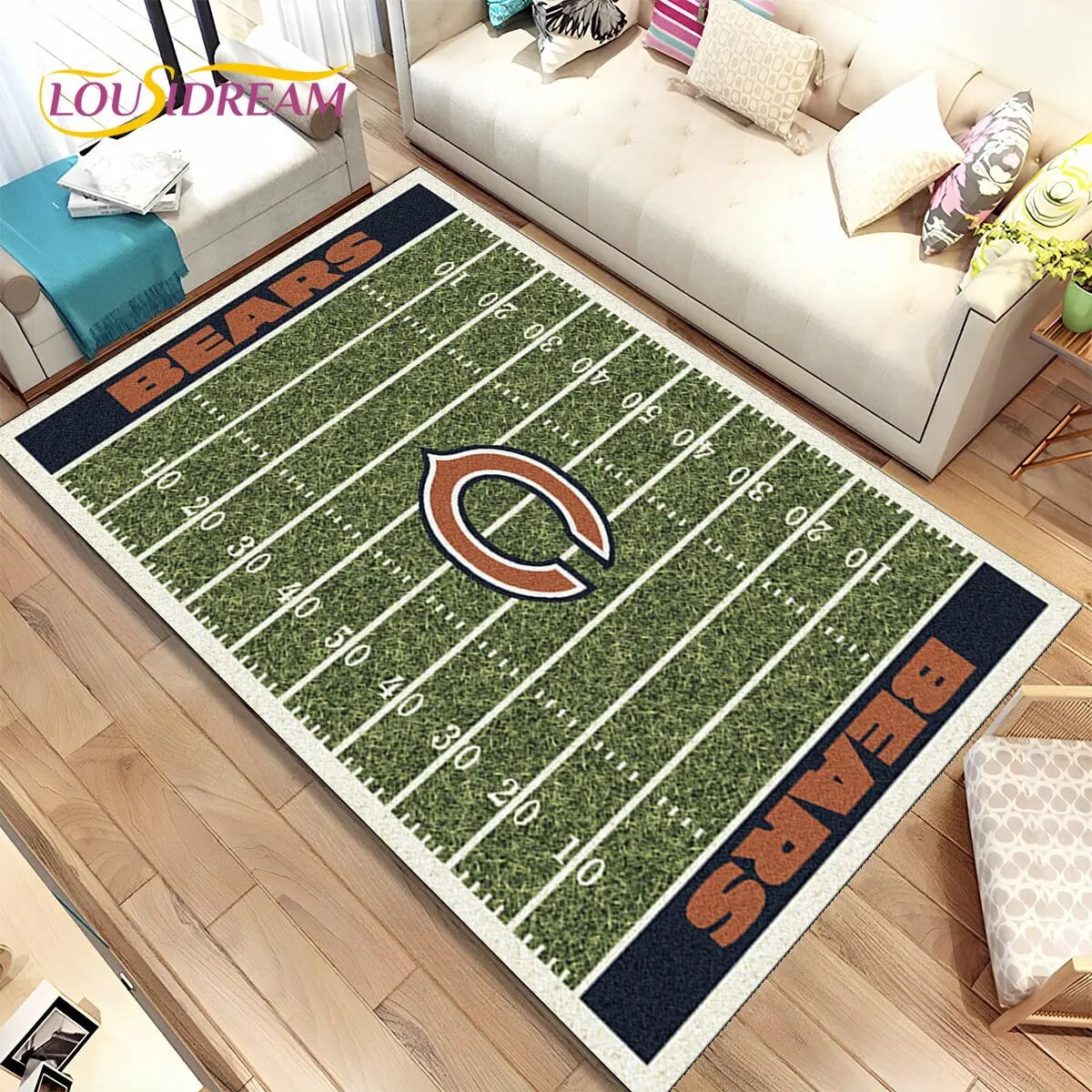 Large Rug Rugby American Football Field Area Rug Carpet Rug for Living ...