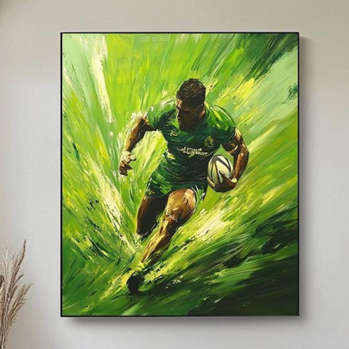 Large Rugbyrugby Minimalist Art, Rugby Abstract Art, People Abstract ...