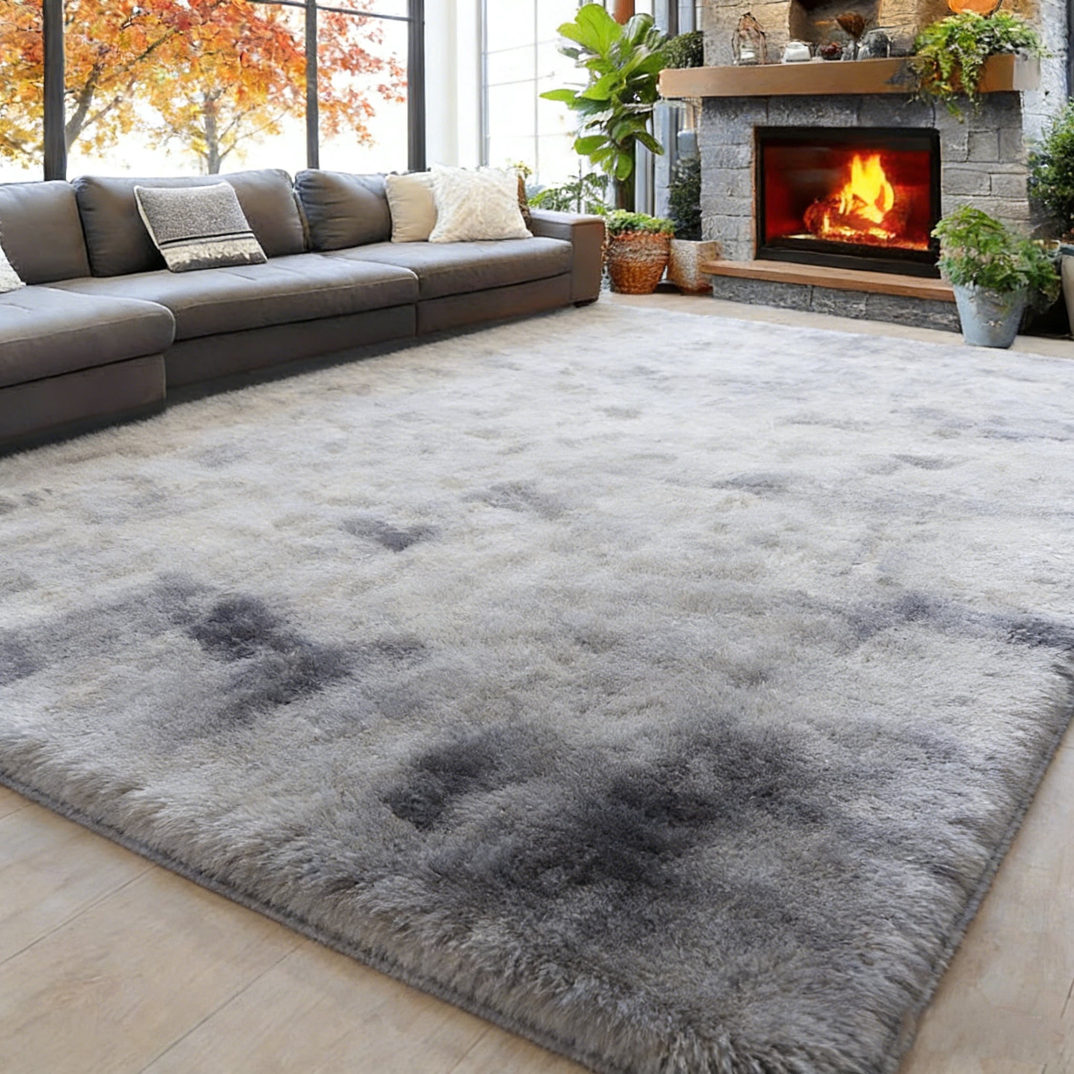 Area Rugs for Living Room Bedroom, 9'x12' Soft Fluffy Shag Indoor Floor ...