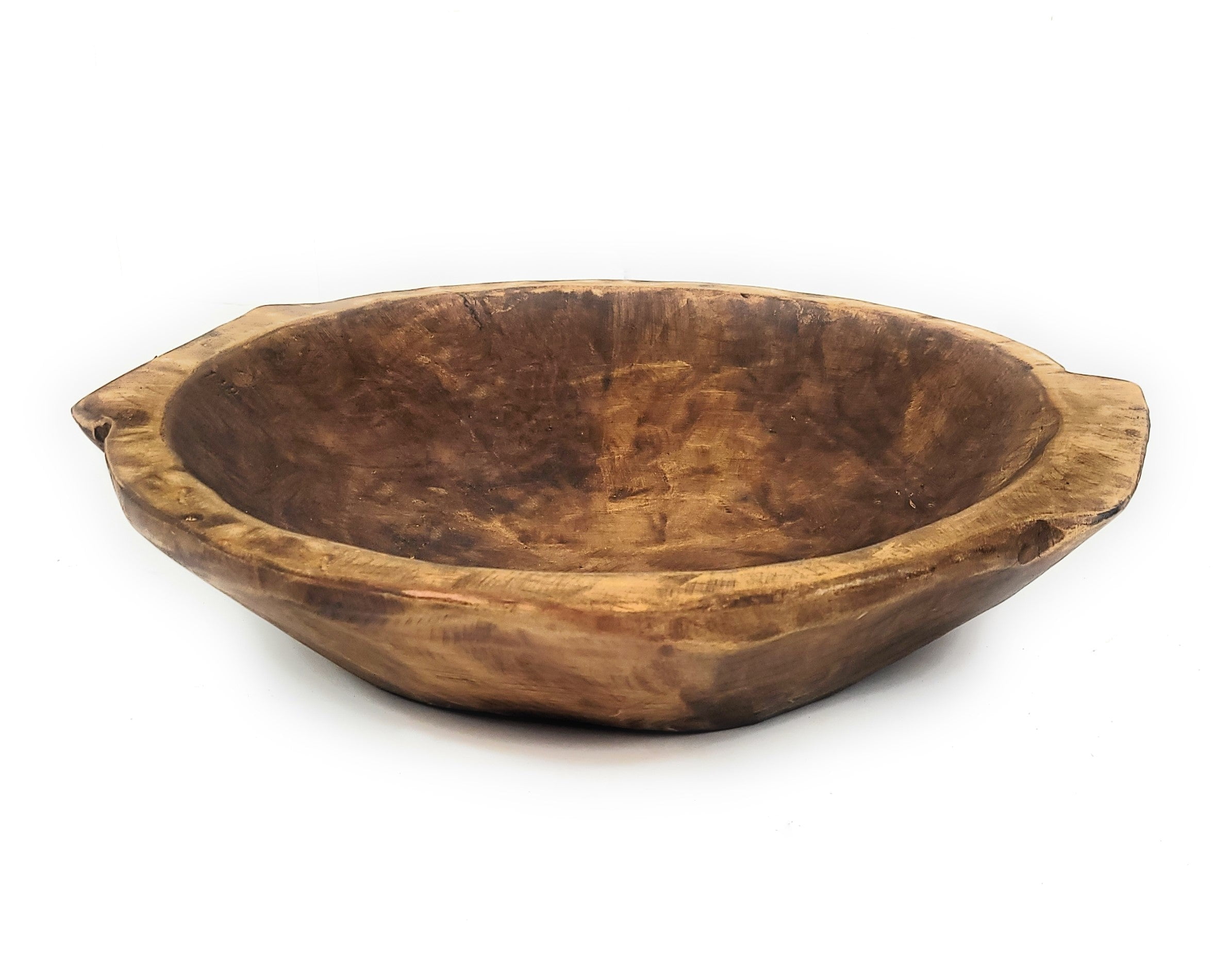 Large Rustic Farmhouse Brown Avocado Dough Bowl - Large Wood Bread Bowl ...