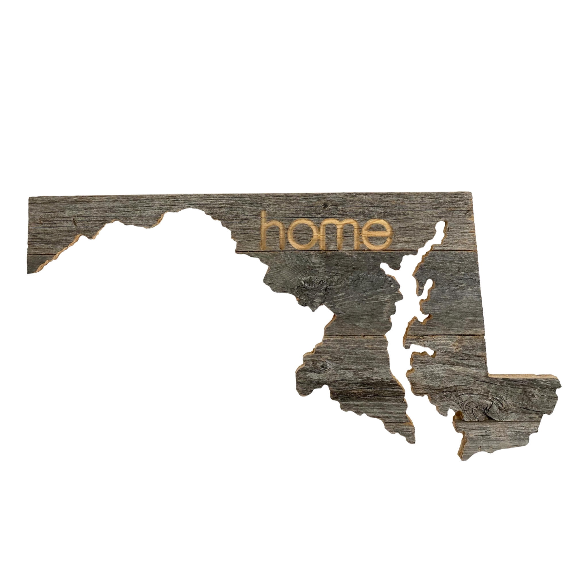 Large Rustic Farmhouse Maryland Home State Reclaimed Wood Wall Sign ...