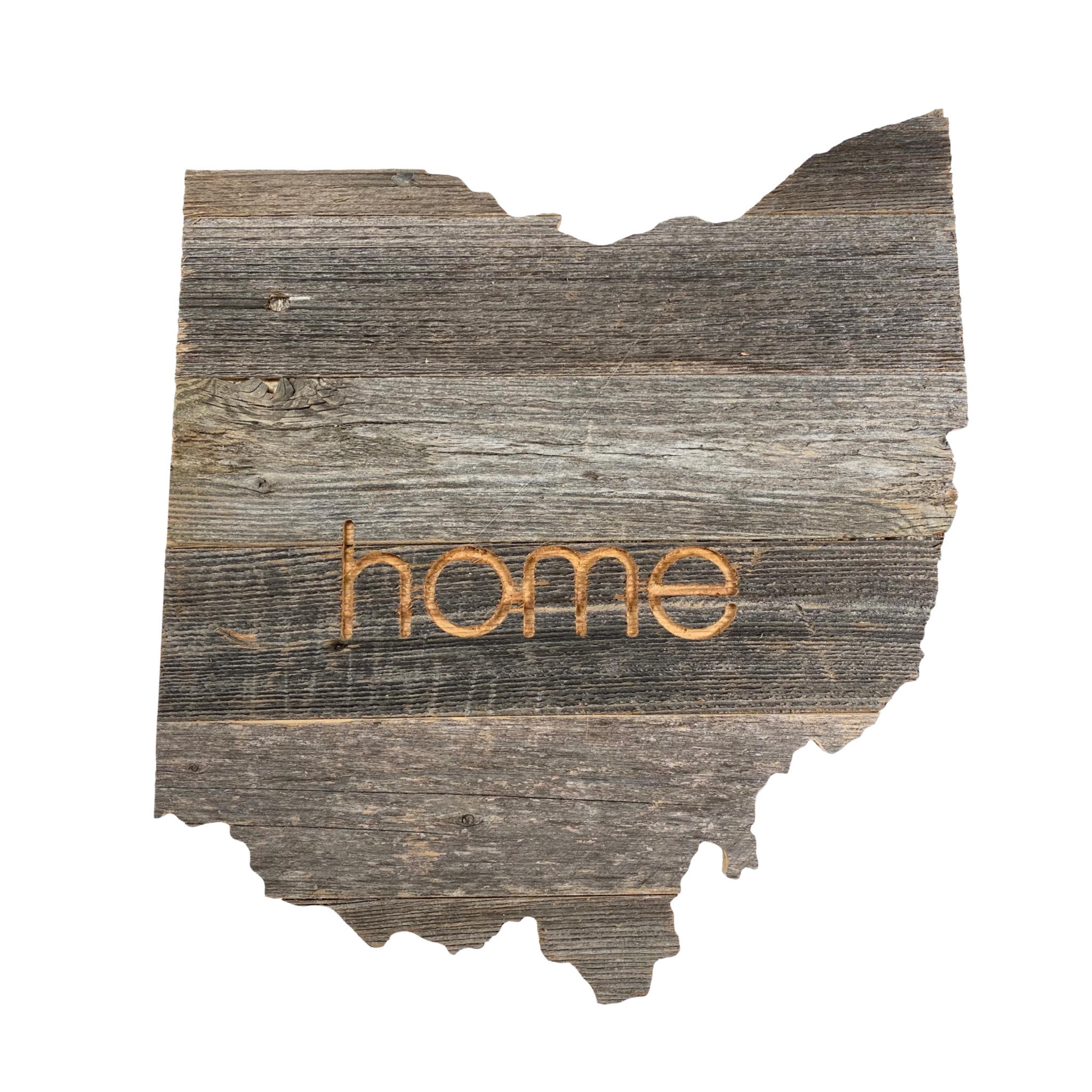 Large Rustic Farmhouse Ohio Home State Reclaimed Wood Wall Sign ...