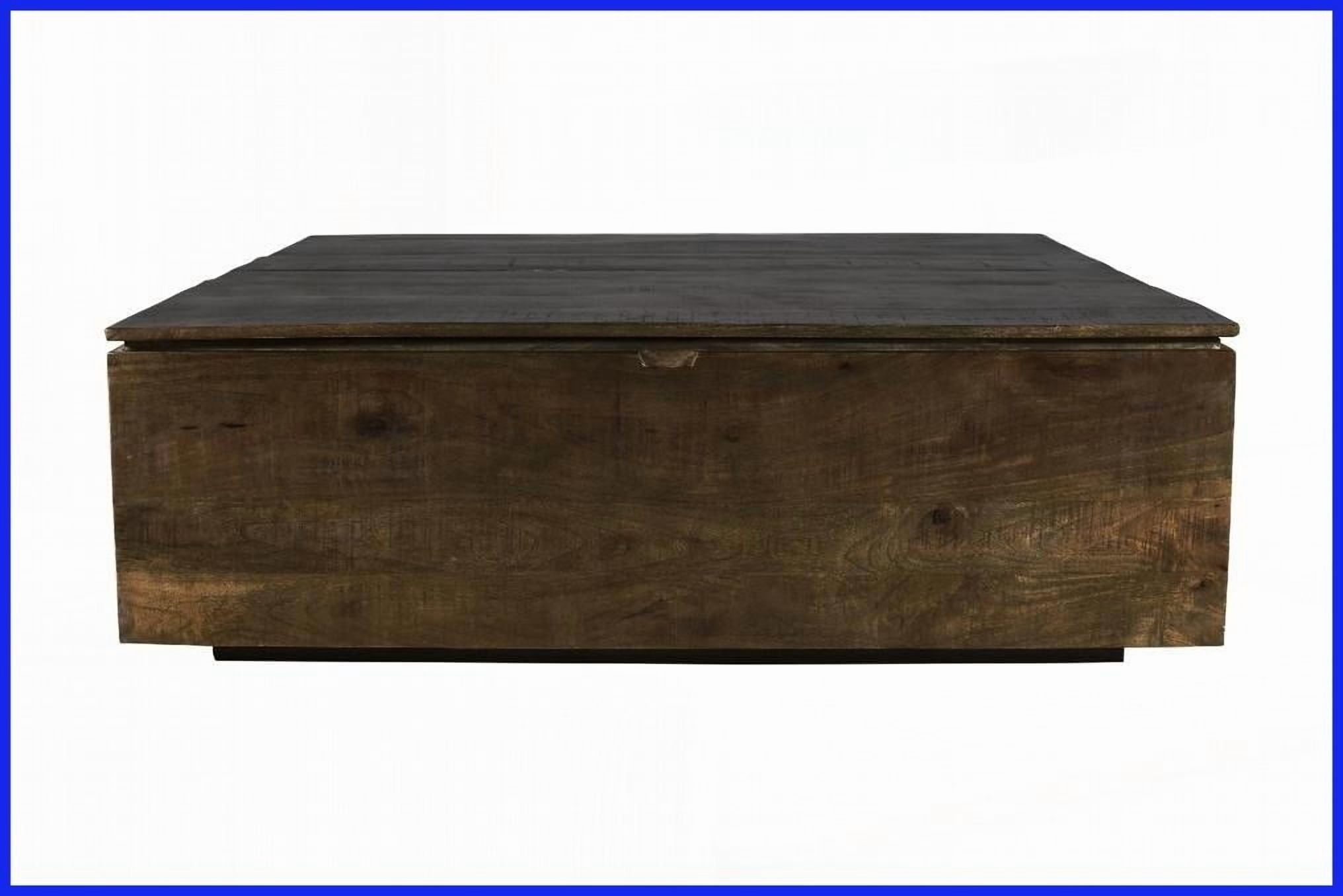 Large Rustic Mango Wood Farmhouse Trunk Coffee Table with Hydraulic ...