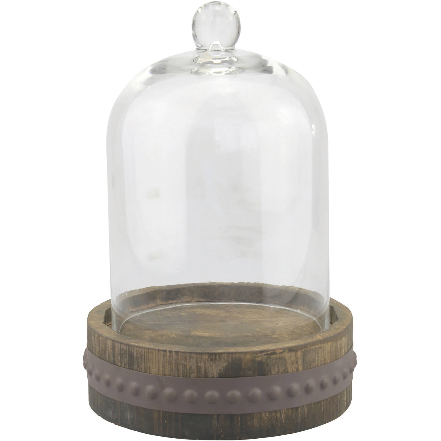 Large Rustic Wood with Bell Shaped Cloche - Walmart.com