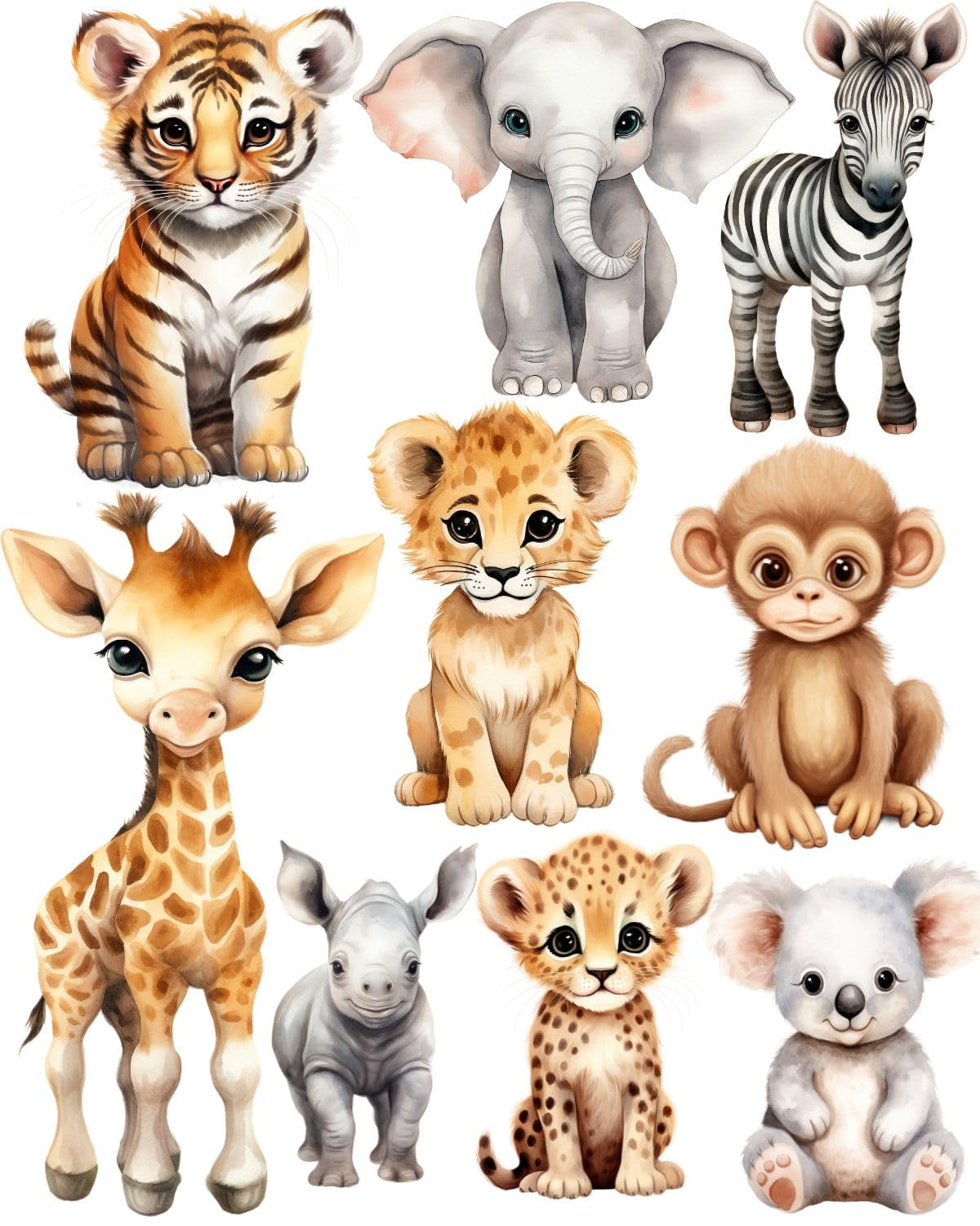 Large Safari Cutouts with HMF23 Stand, 12inch Safari Birthday ...
