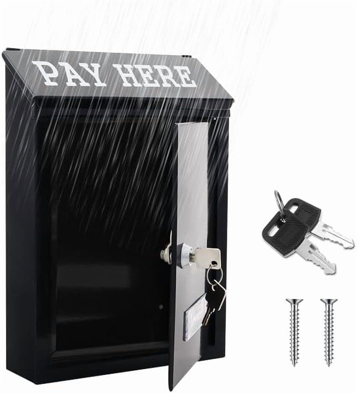 Large Safe Cash Box Money Collection 11.8 x 8.5 x 2.8 Inch Metal ...
