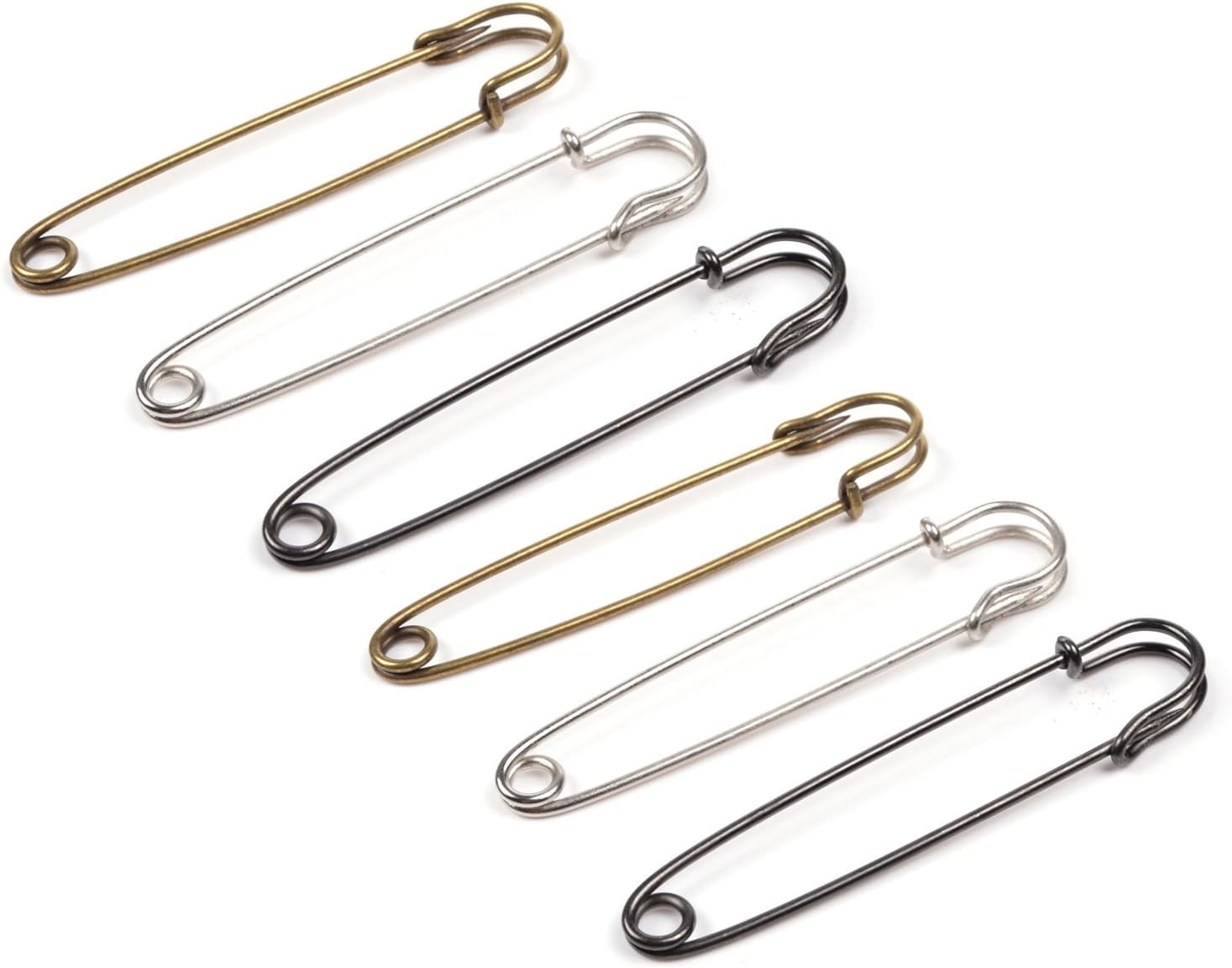 Large Safety Pins, 4‘’ Heavy Duty Steel Safety Pins for Clothes, Ideal ...