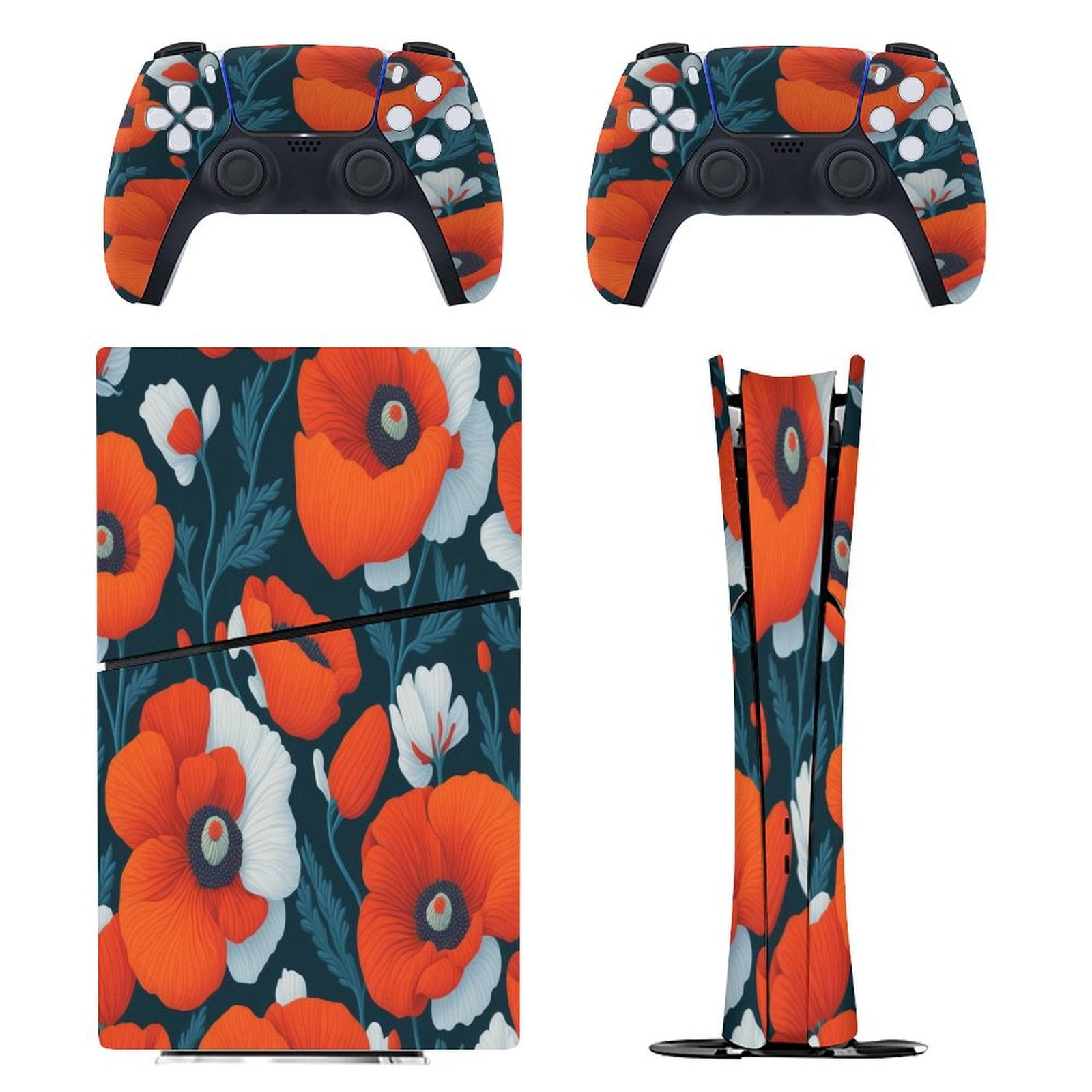 Large Safflower, Poppy PS5/PS5 Slim Digital Disc Skin Sticker For ...