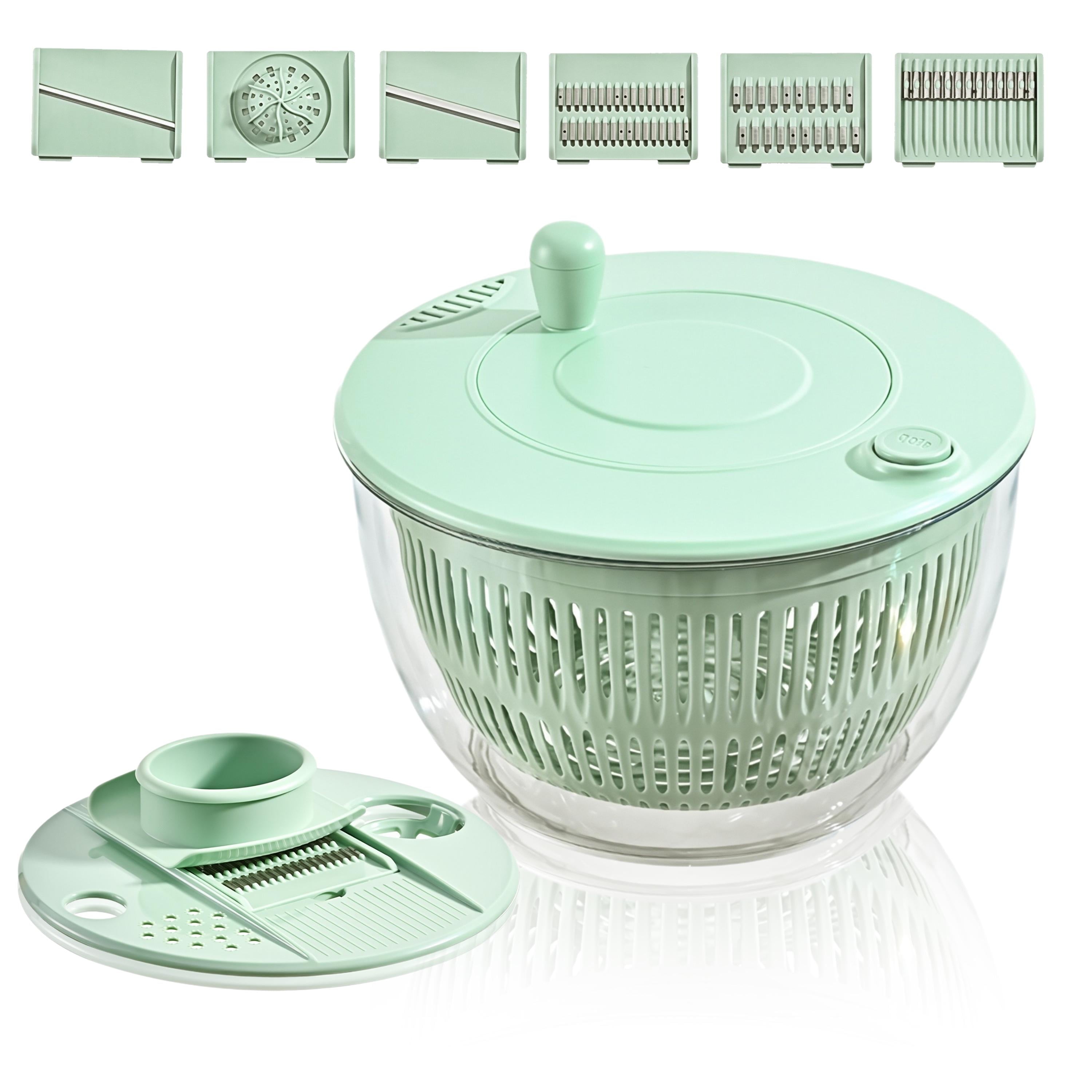 Large Salad Spinner with Drain, Bowl, and Colander - Multi-Use Lettuce ...