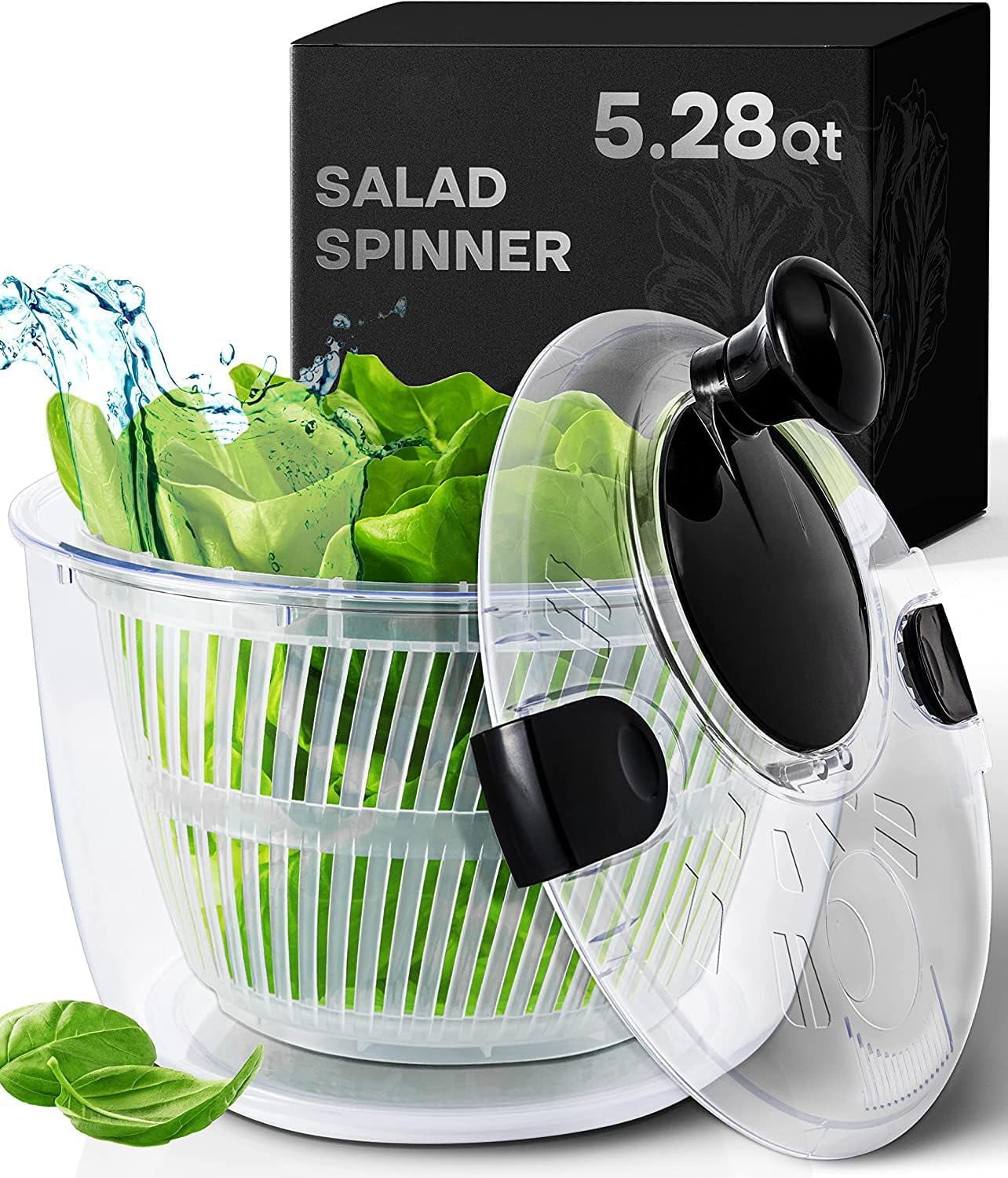Large Salad Spinner with Drain, Bowl, and Colander - Quick and Easy ...